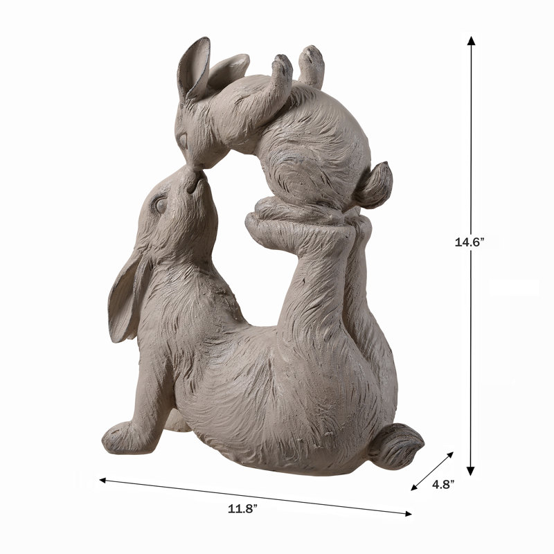 Hi-Line Gift Ltd. Mom & Baby Rabbits Garden Statue Bunny Yard Decor ...