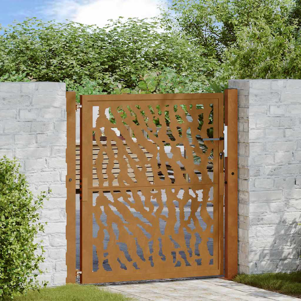 Vidaxl Patio Gate Weathering Steel Trace Design | Wayfair