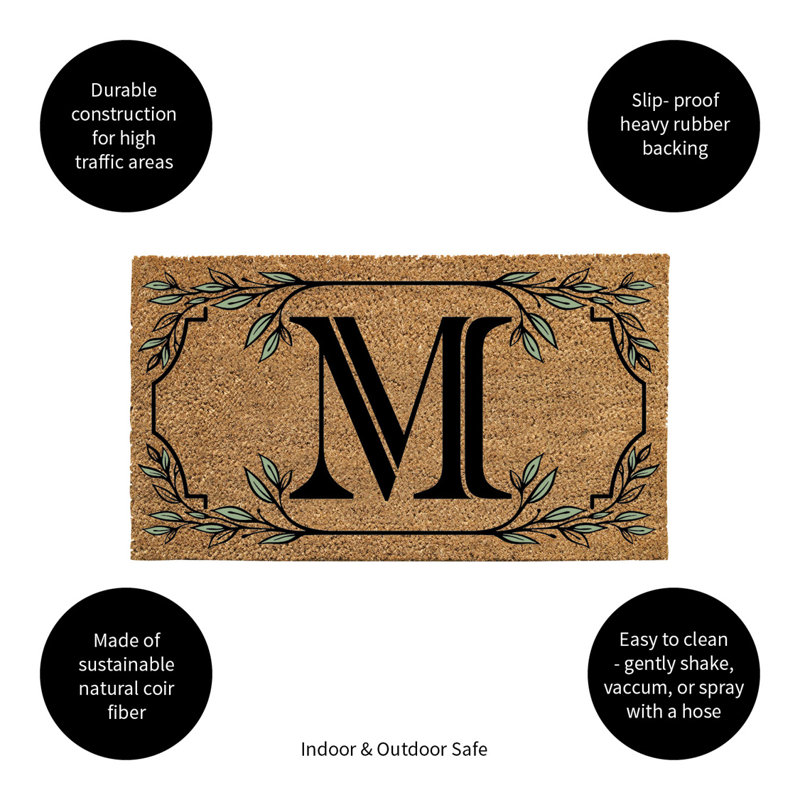 Ophelia & Co. Monogram Coir Mat, Letter "M" | Wayfair