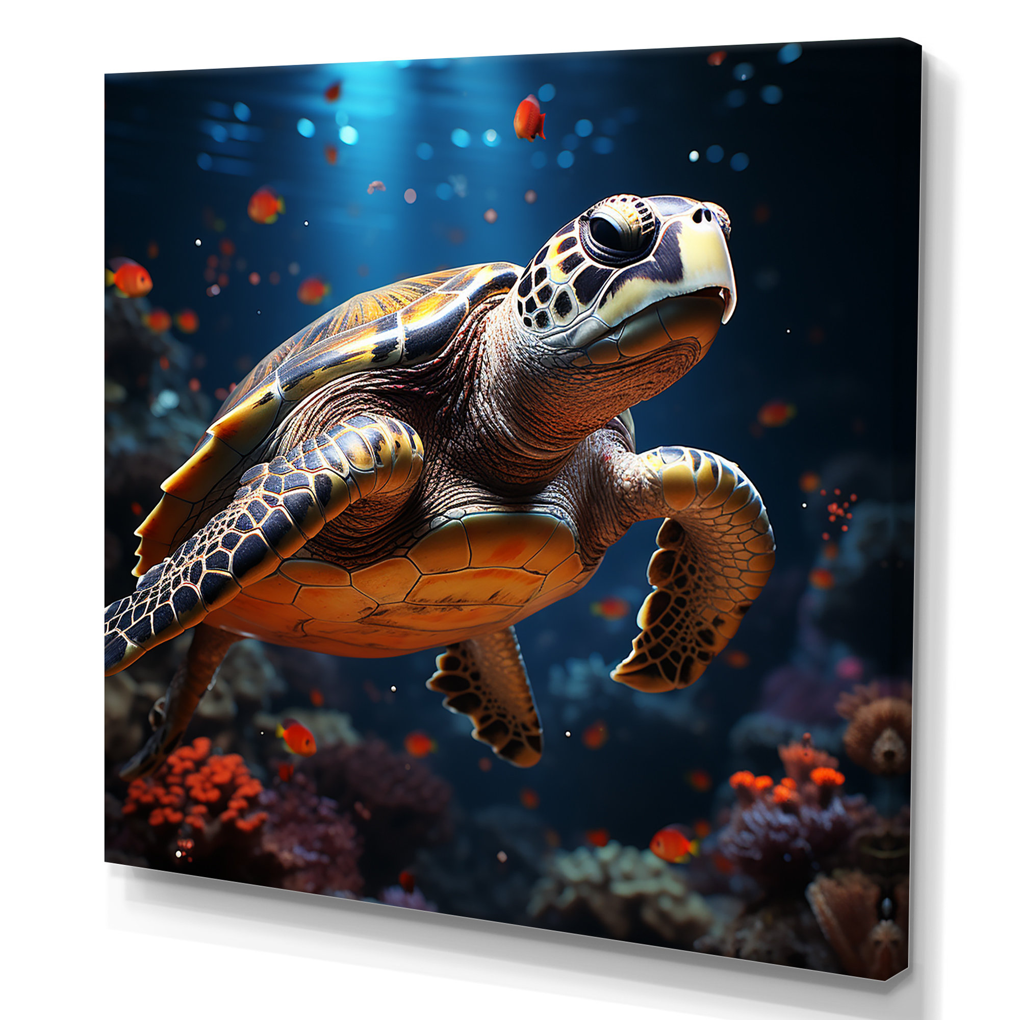 Design Art Cosmic Art Style Featuring A Turtle - Turtle Animal Wall ...