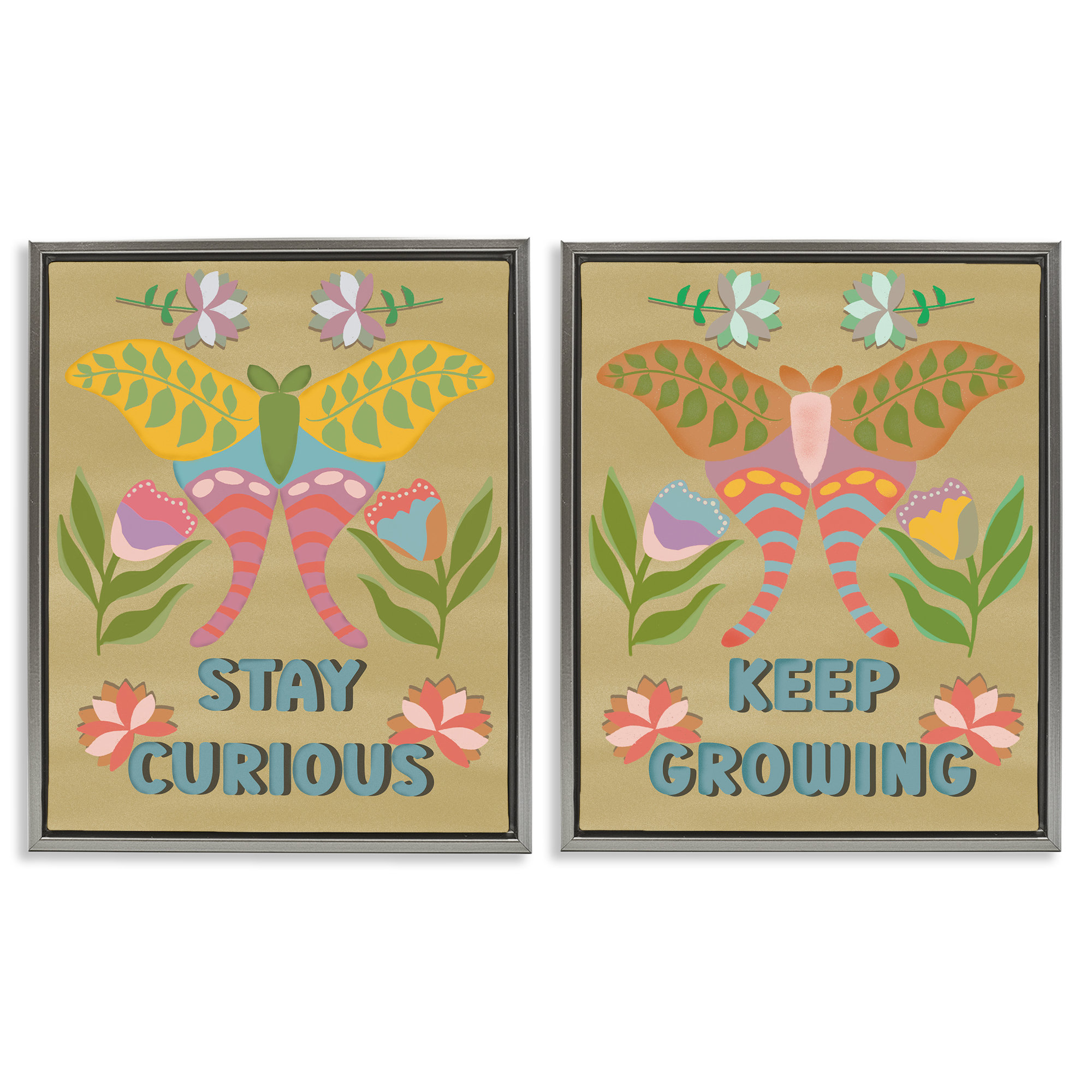 Corrigan Studio® Stay Curious & Keep Growing 2pc Floating Frame Set, design by Julia Fox | Wayfair