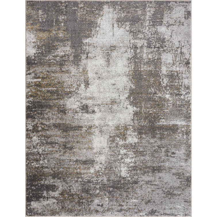 17 Stories Liveree Abstract Design Modern Gray/Beige Area Rug | Wayfair