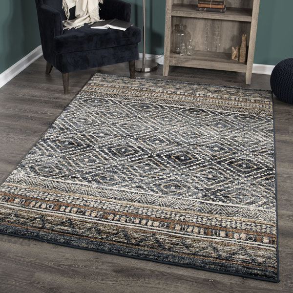 Union Rustic Anneleen Global Indigo Stain Resistant Area Rug | Wayfair