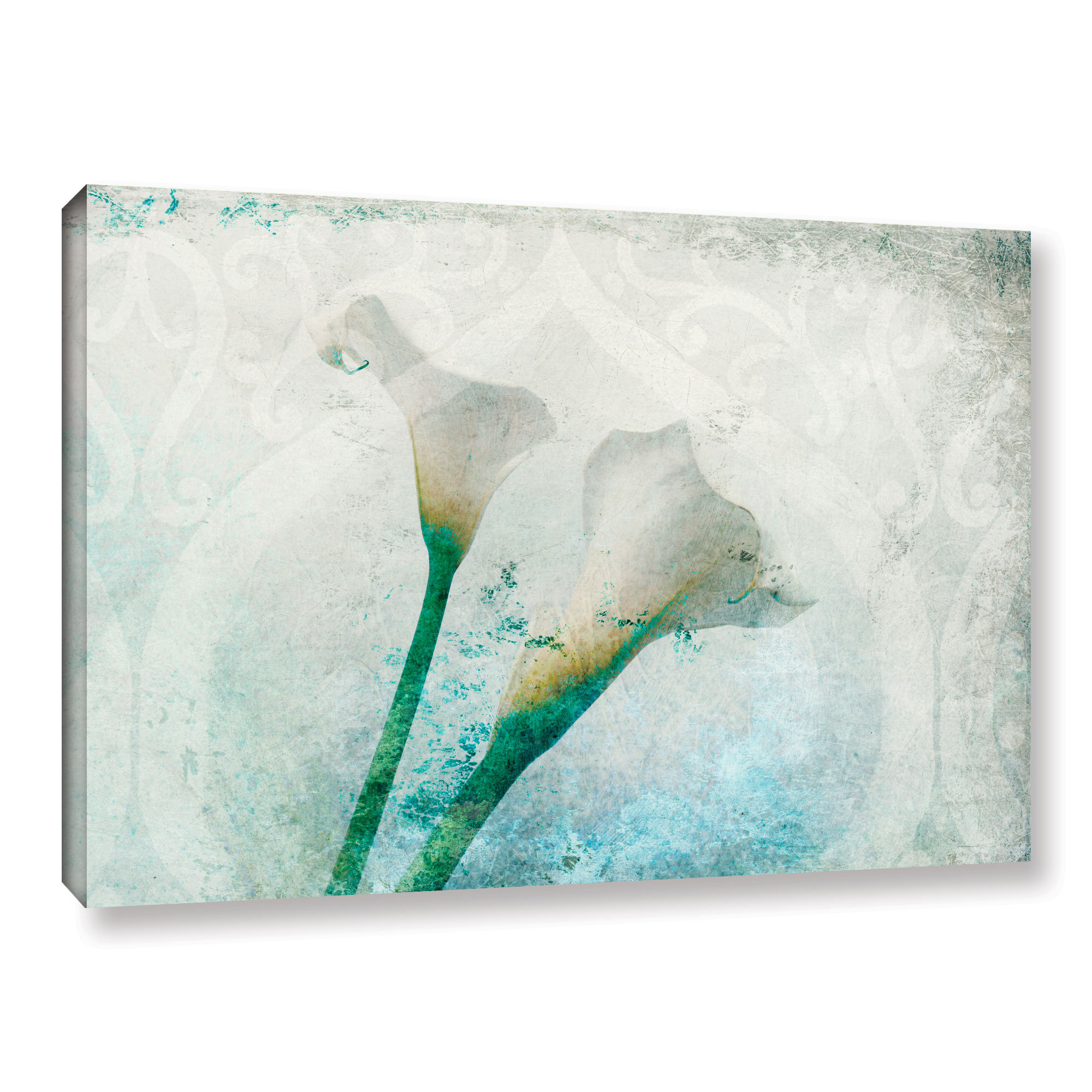 Winston Porter Two Calla Lilies Gallery Wrapped Floater-Framed Canvas ...