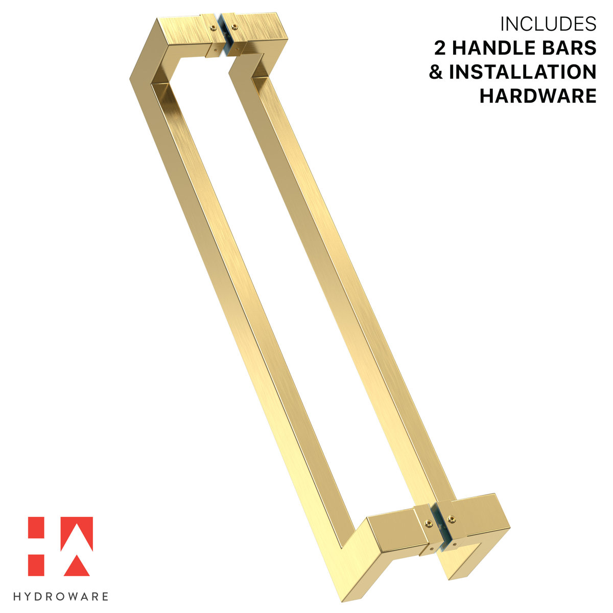 HYDROWARE Brushed Gold Pull/Push Door Handle Bar - Modern Contemporary ...