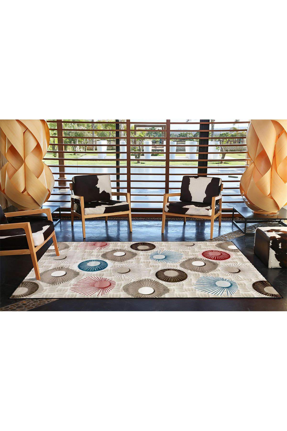 Hokku Designs Evil Eye Motif Traditional Pattern Woven Base Decorative ...