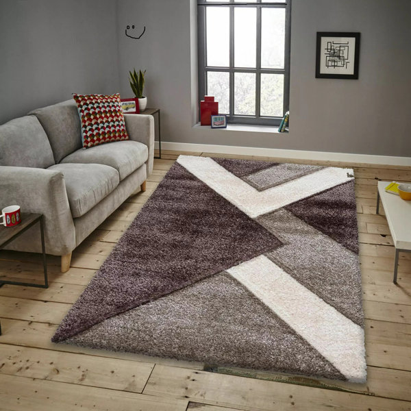 Corrigan Studio Modern 3D Shaggy Rugs Geometric Carved Design Large ...
