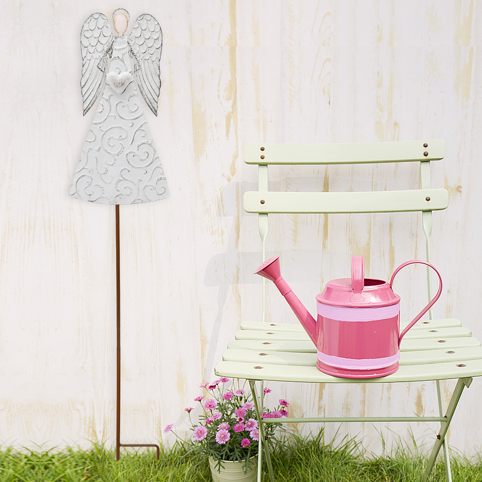 Arlmont & Co. Metal Angel Yard Stake Garden Decor Angel Garden Stake ...