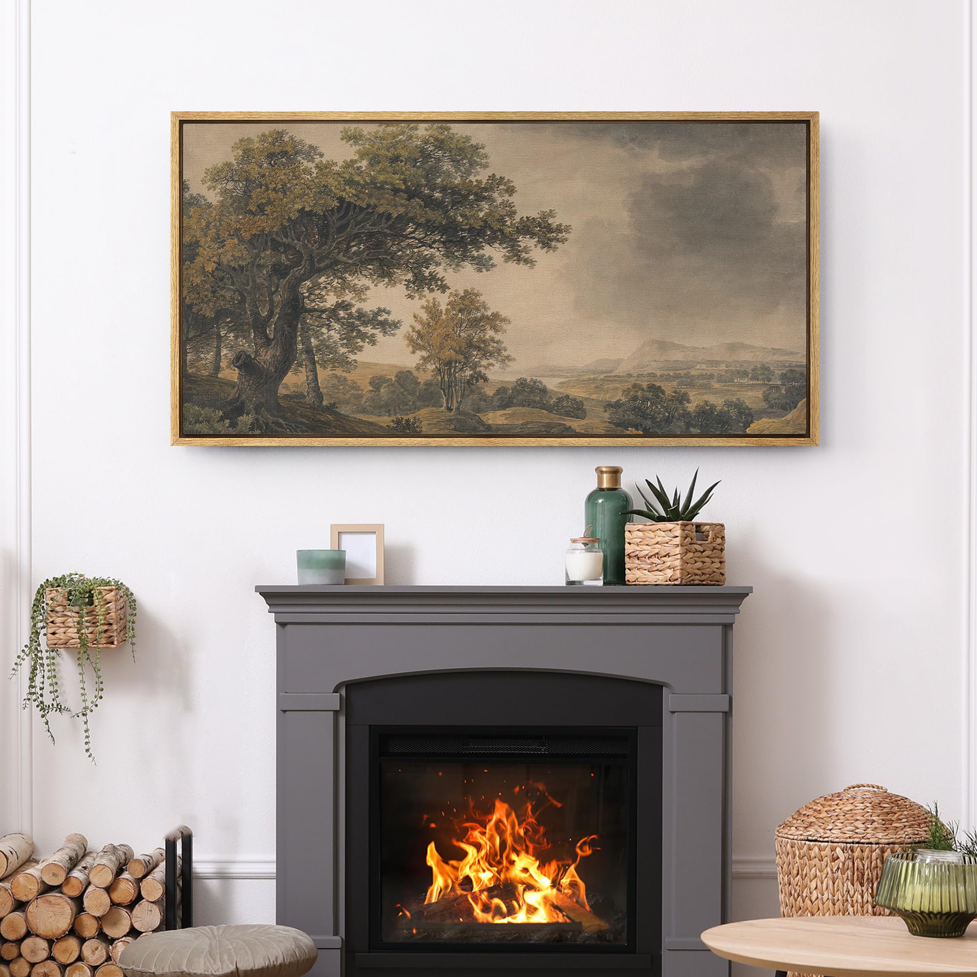 wall26 Pastoral Countryside Landscape with Trees Modern Art | Wayfair