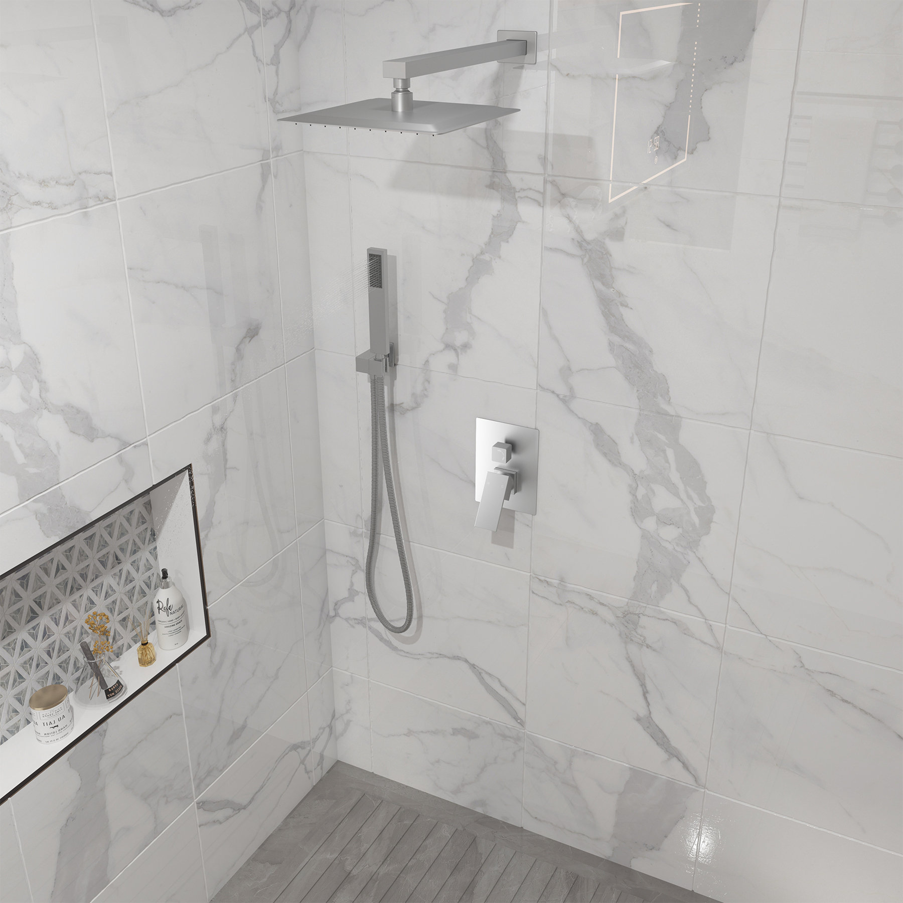 DAMALU 2-Function Concealed Pressure-Balance Valve Shower Set with ...