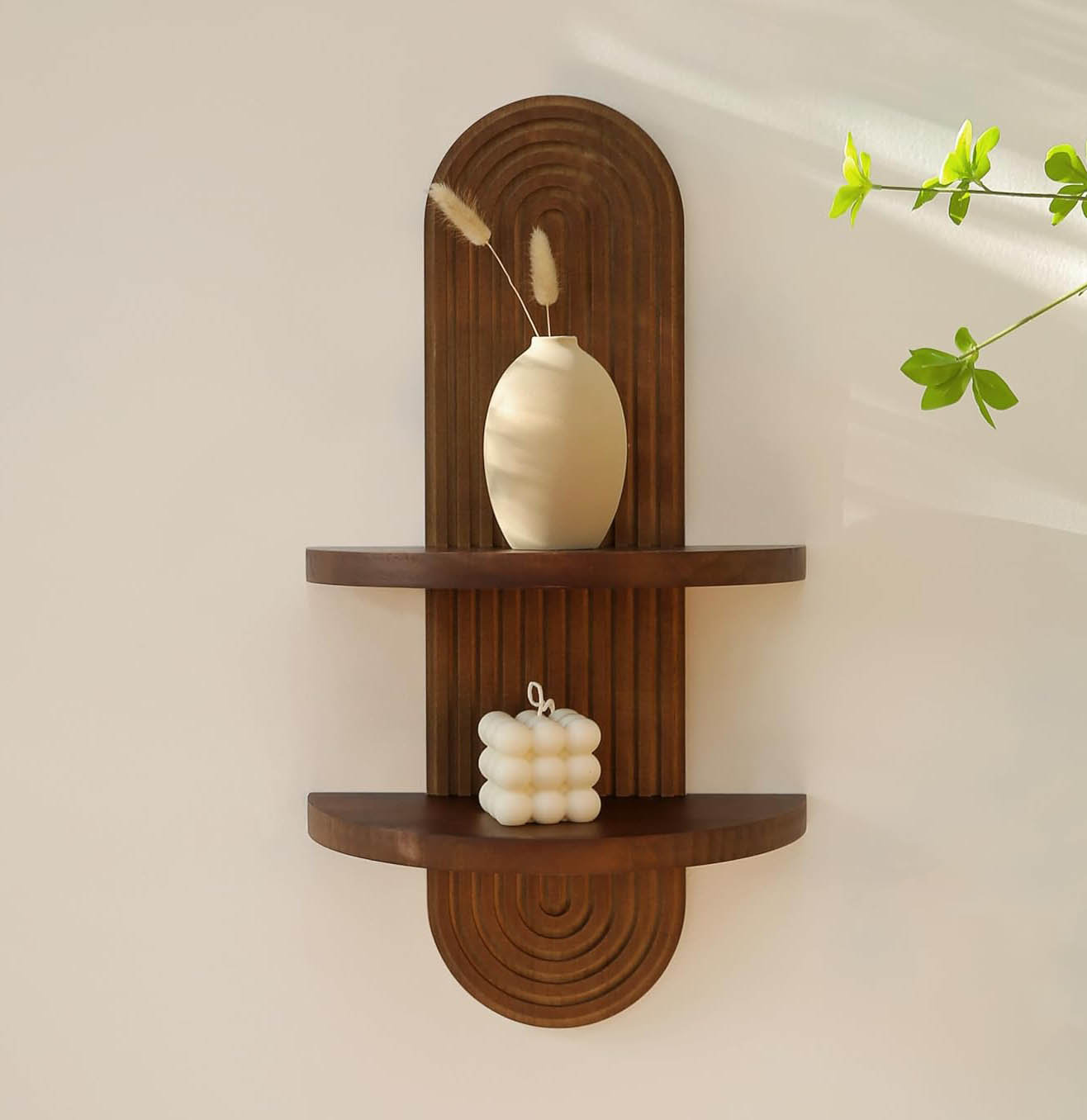 George Oliver Modern Wall Shelf Mid-Century Double Floating Rainbow ...