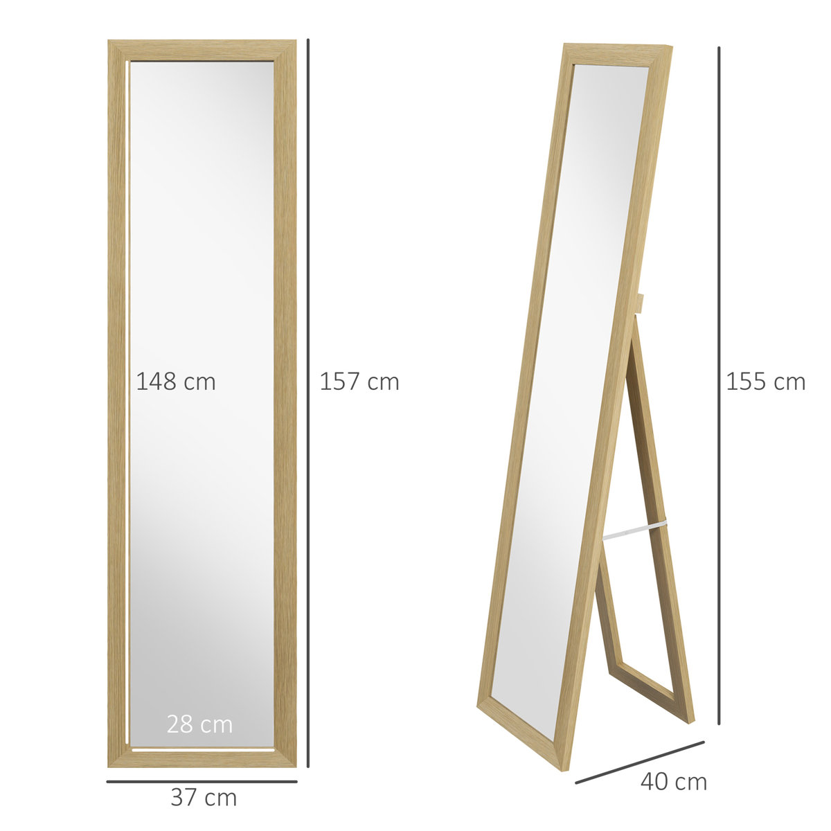 17 Stories Mahalet Rectangle Wood Floor Mirror & Reviews | Wayfair.co.uk
