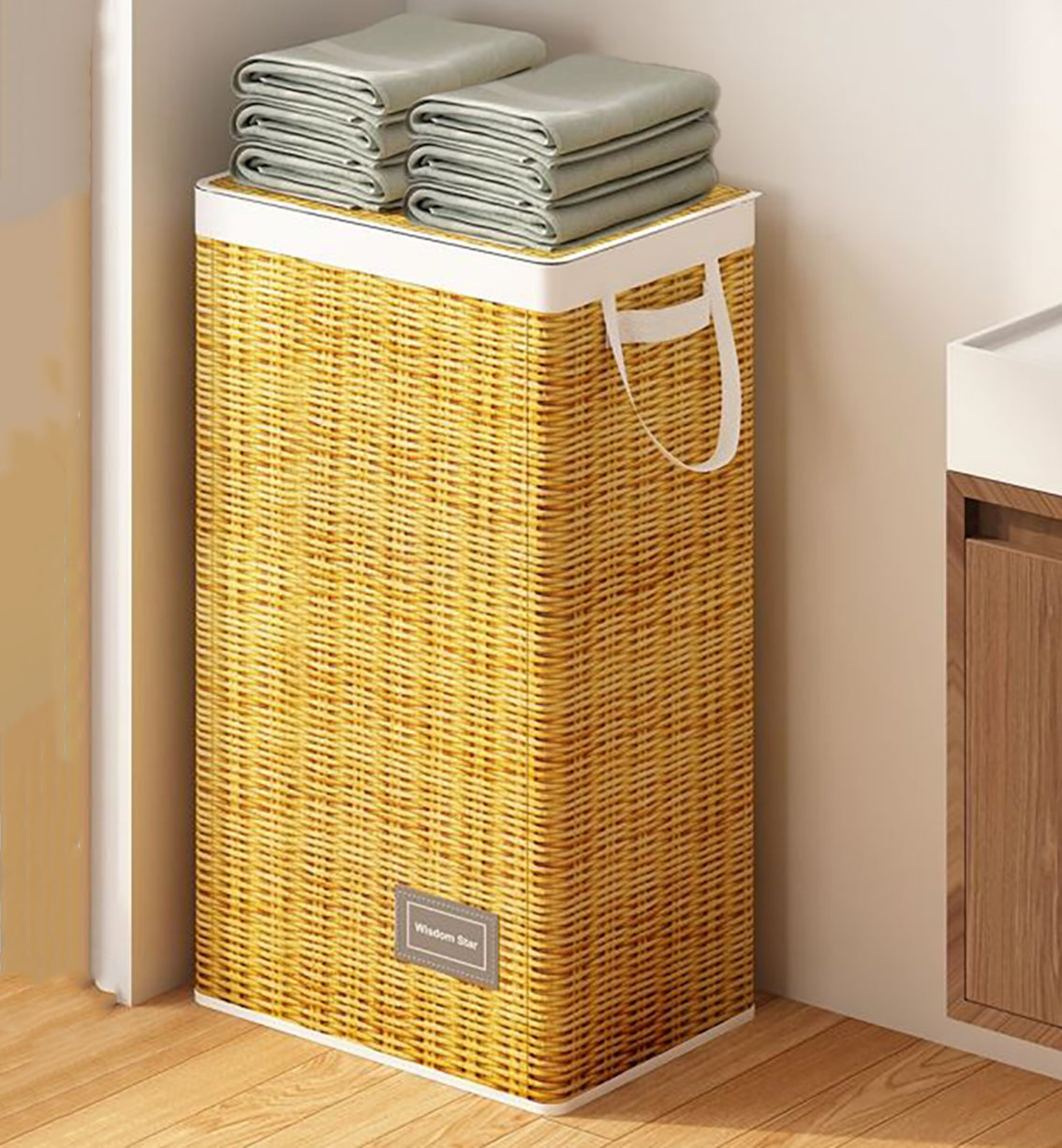 Yesurprise Canvas Laundry Hamper with Handles | Wayfair