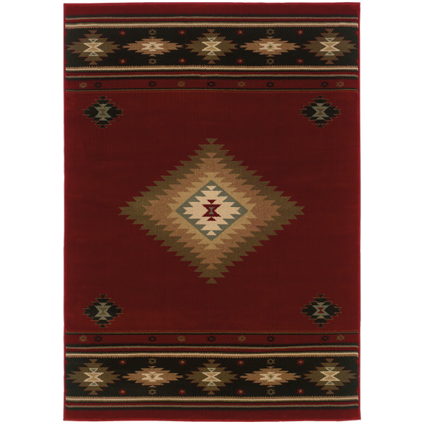 The Twillery Co.® Appomattox Southwestern Red/Green Area Rug & Reviews ...