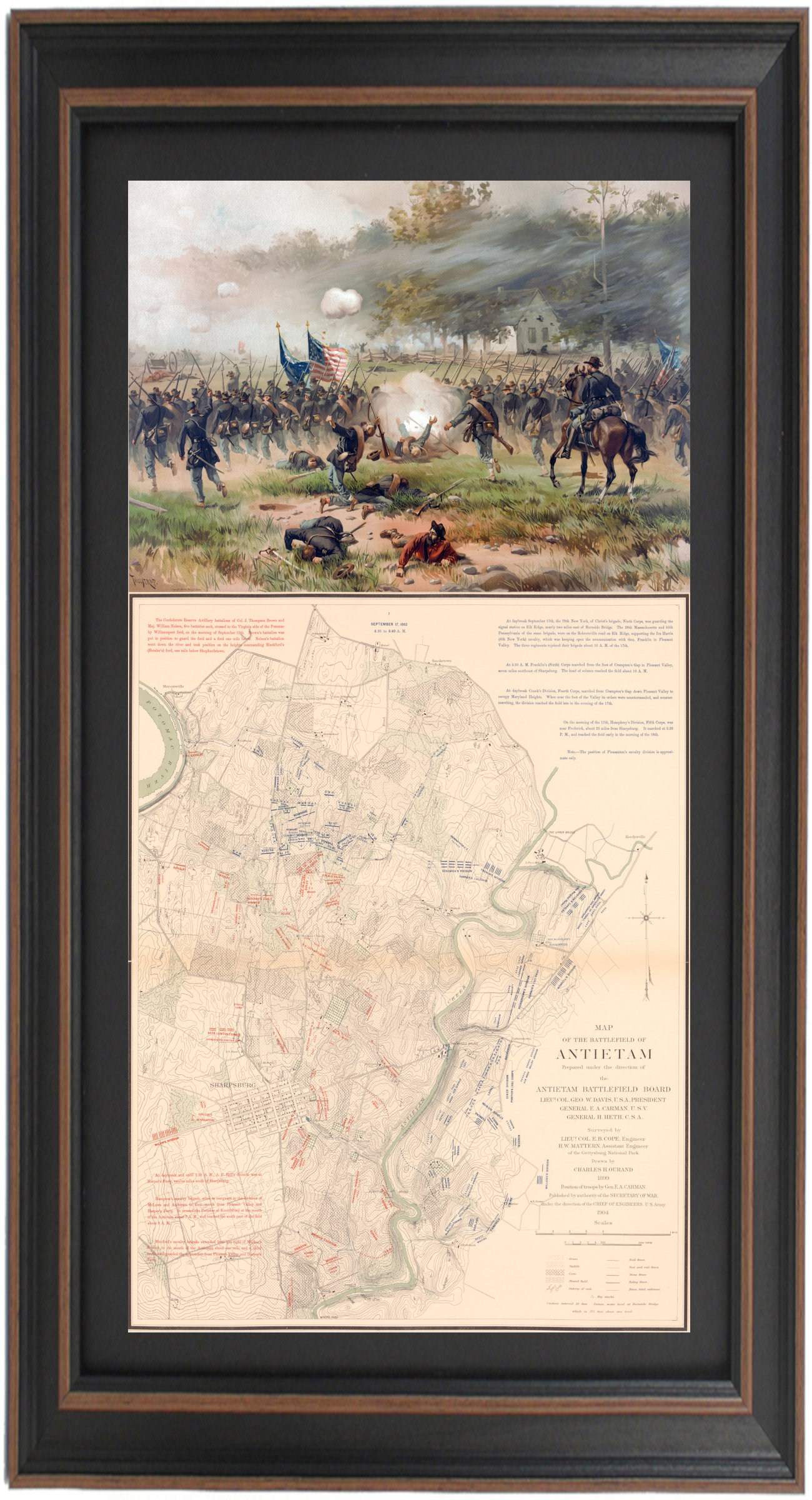 Canora Grey Framed Battle Of The Antietam By Thure De Thulstrup ...