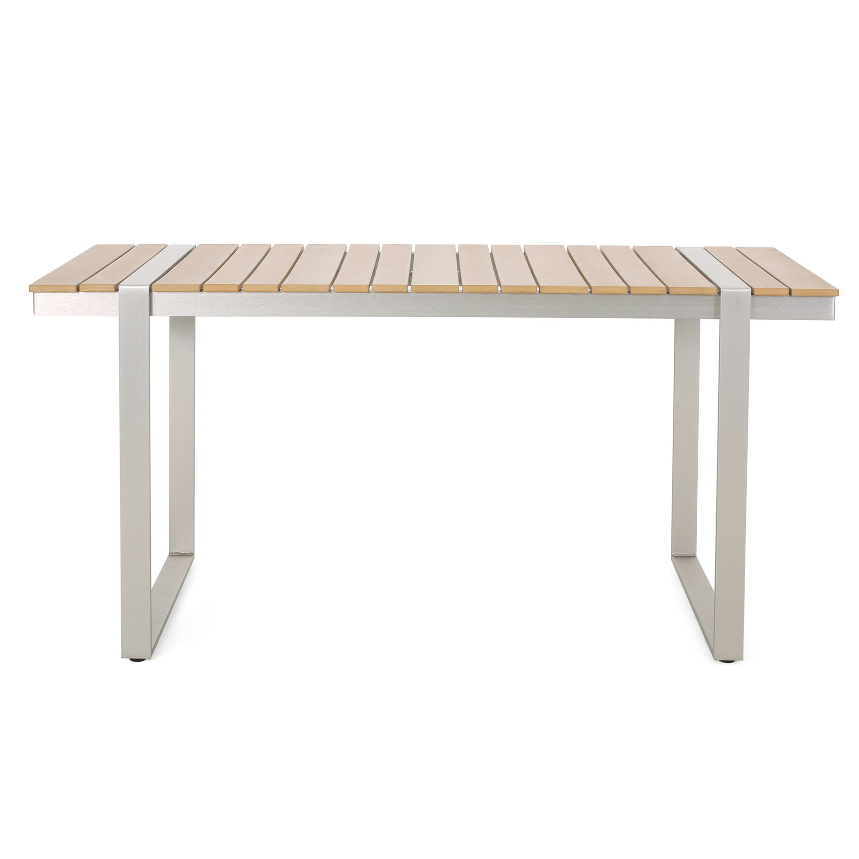 Latitude Run® Outdoor Aluminum Dining Table With Alluring Faux Wood ...