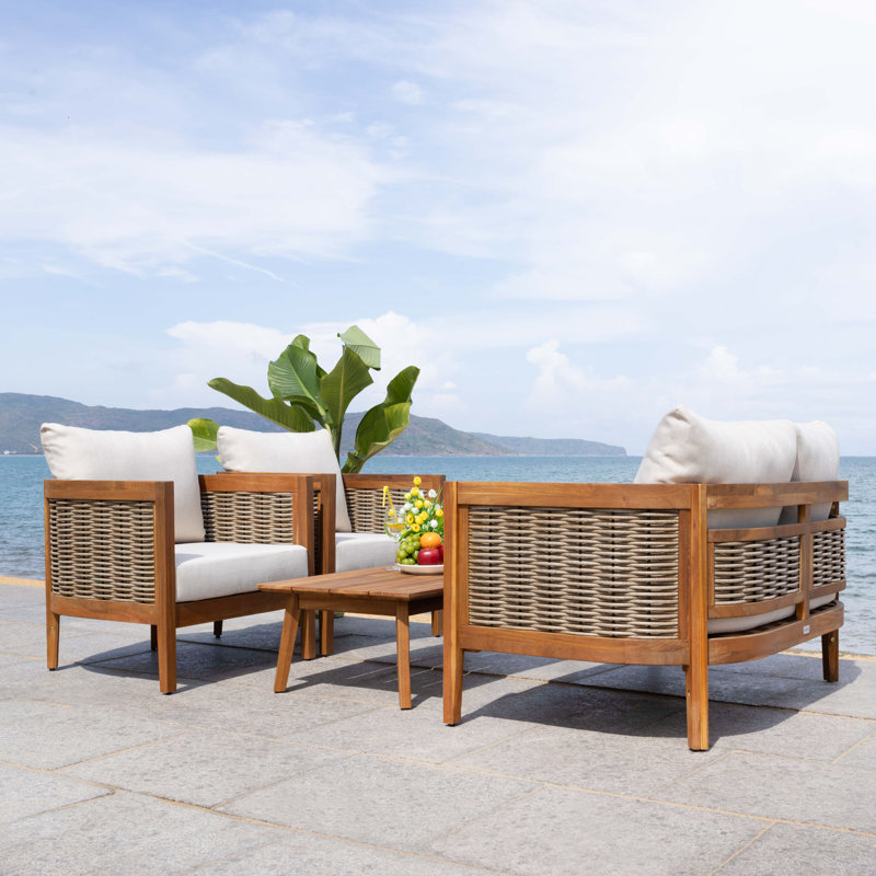 Winston Porter Sulaimon 4 Piece Patio Conversation Set & Reviews | Wayfair