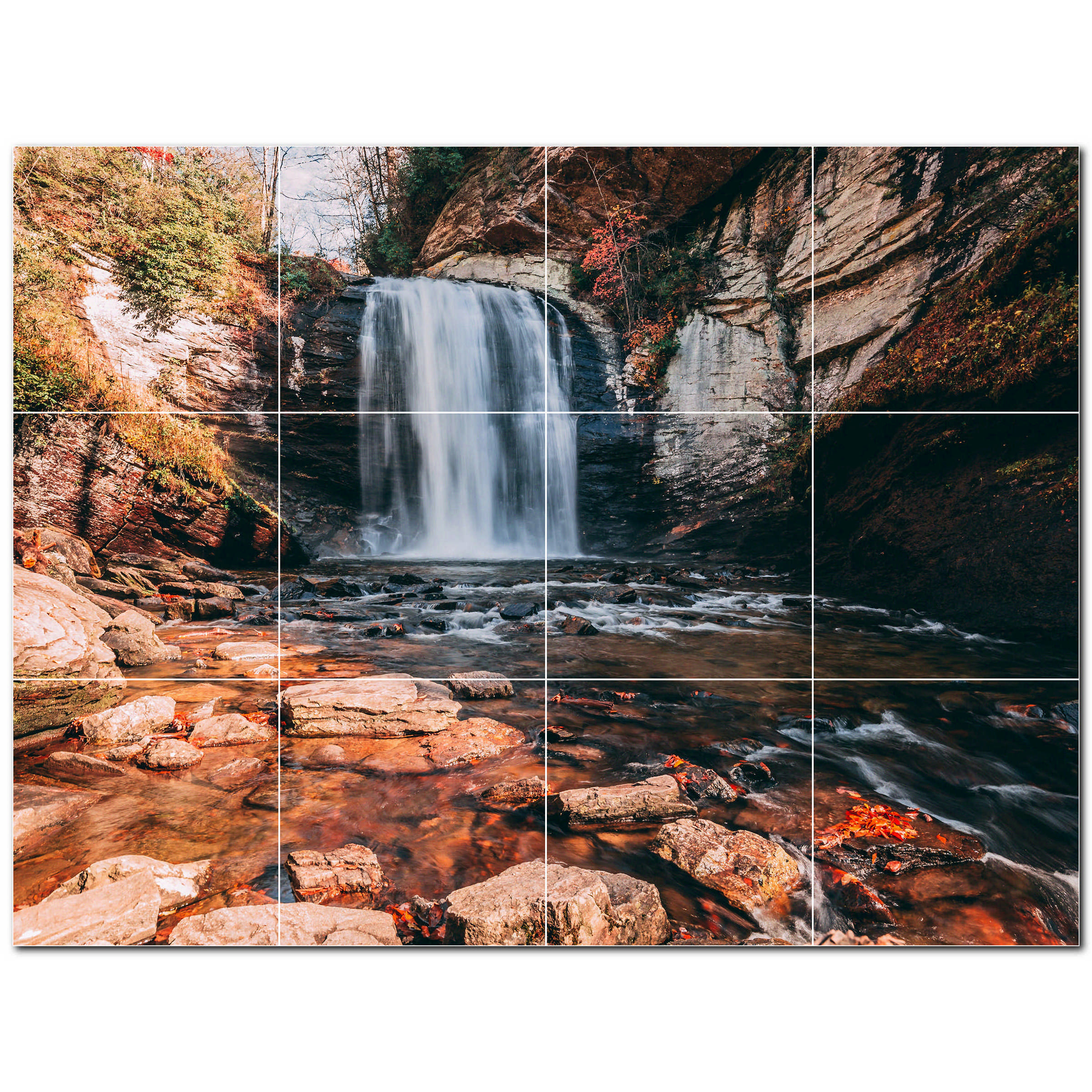 Picture-Tiles.com 24" x 18" Ceramic Waterfalls Photo Decorative Mural ...
