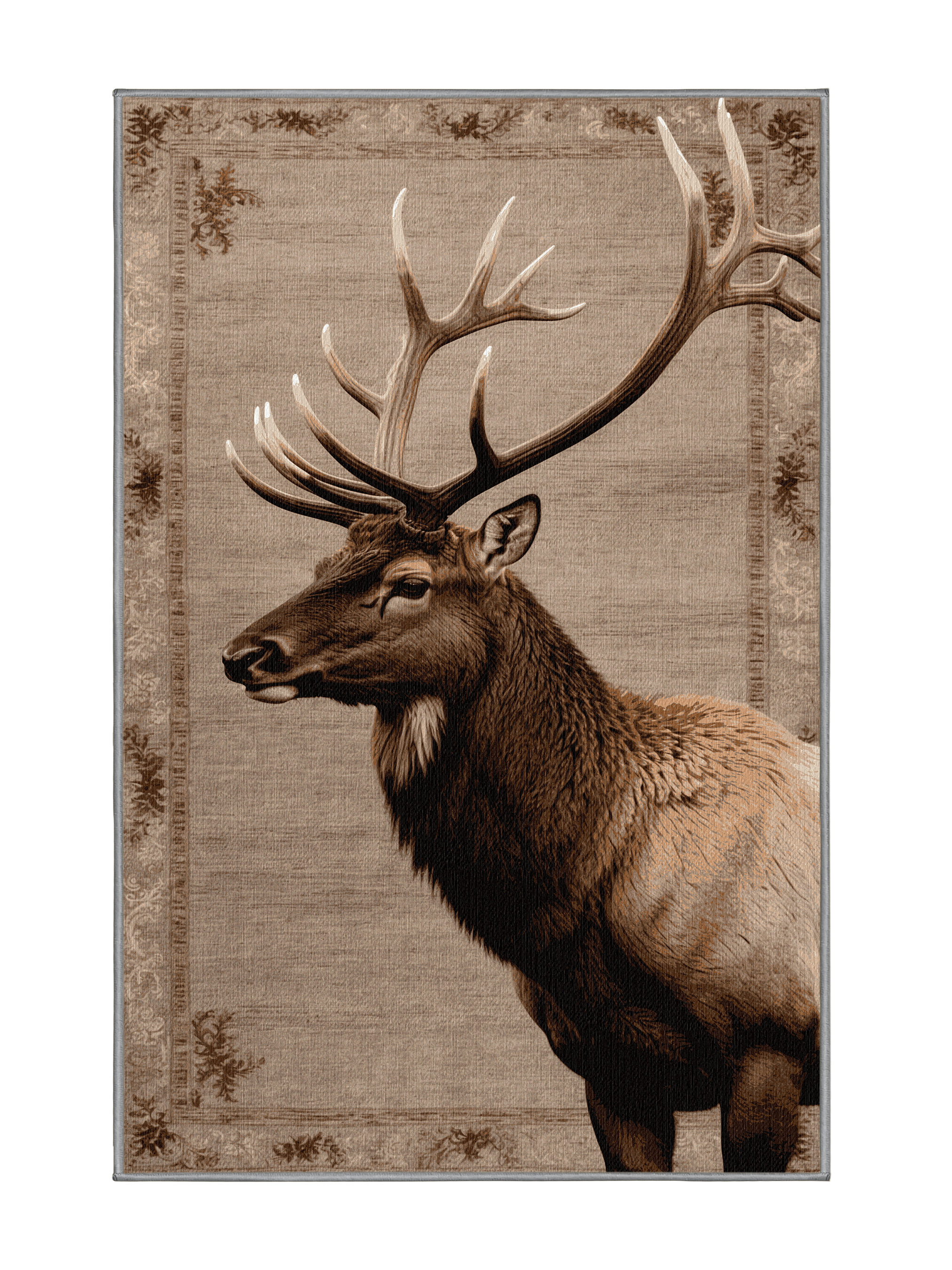 Foundry Select Washable Elk Wildlife Area Rug | Wayfair