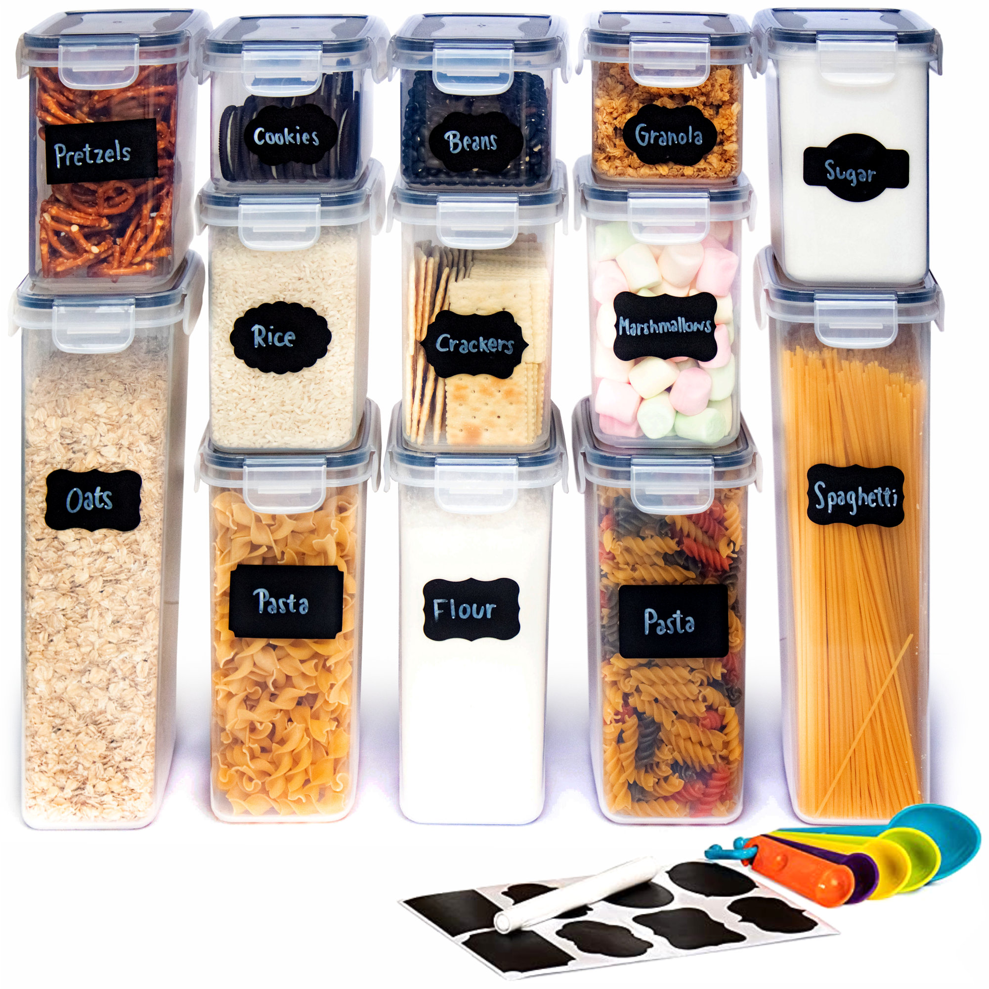 Cheer Collection Cheer Food Storage - Set of 14 Containers and 14 Lids ...