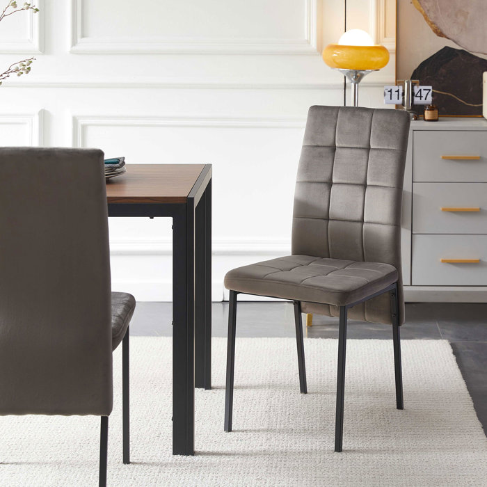 NORDICANA Brooklyn Velvet High Back Side Chair & Reviews | Wayfair