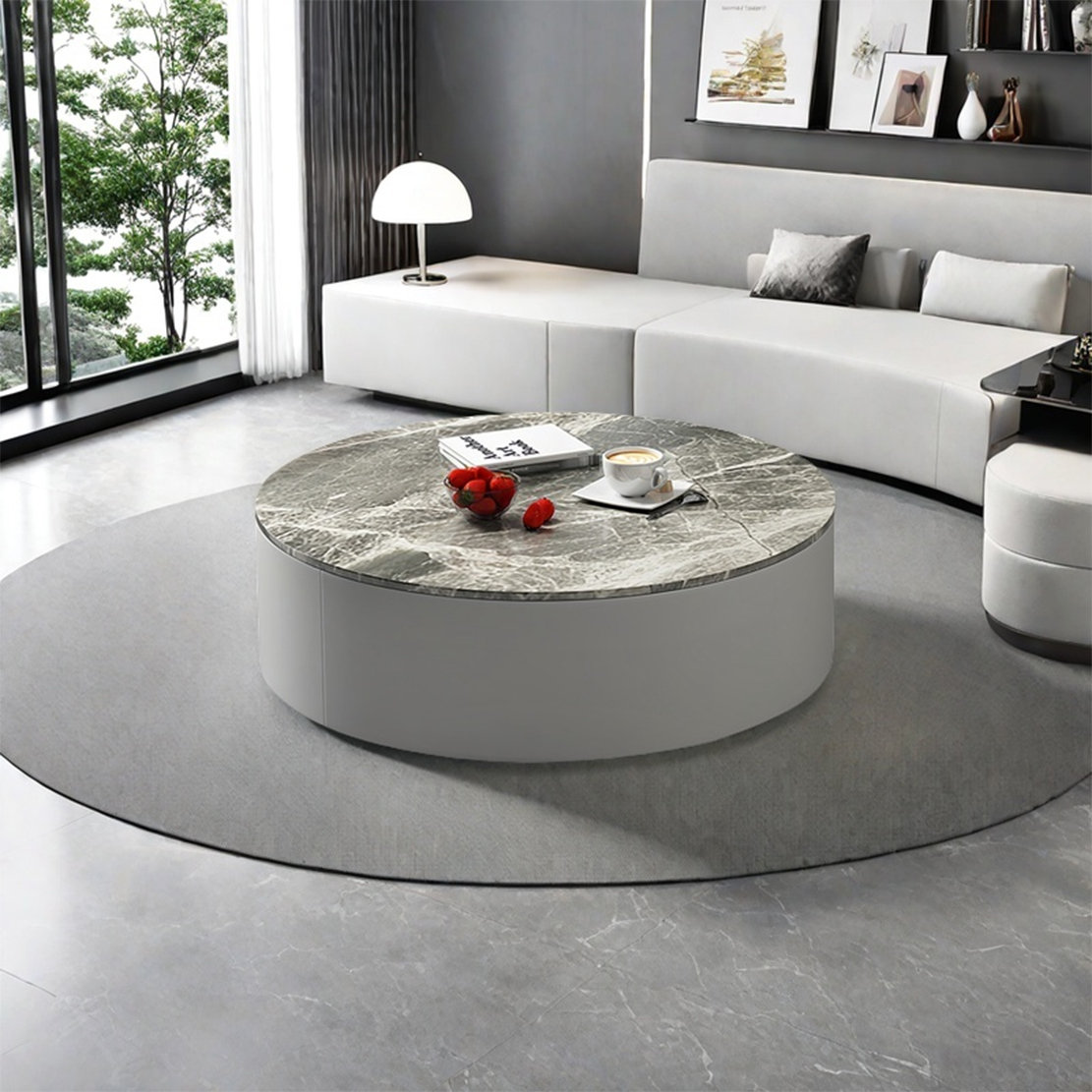 AWORET Simple rock plate round coffee table | Wayfair