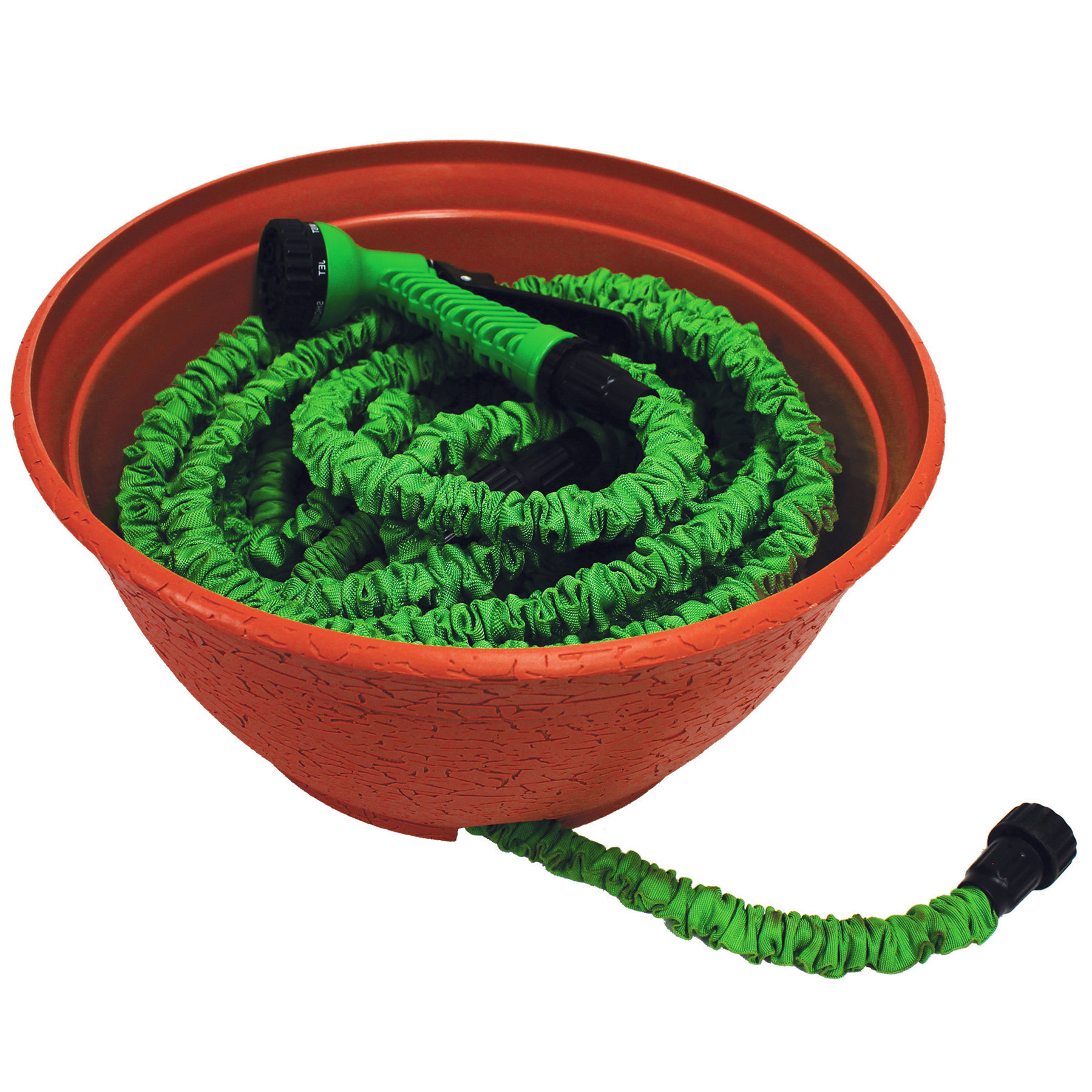 EMSCO Group Expandable Hose Hider, Hose Storage Pot, Rustic Terracotta ...