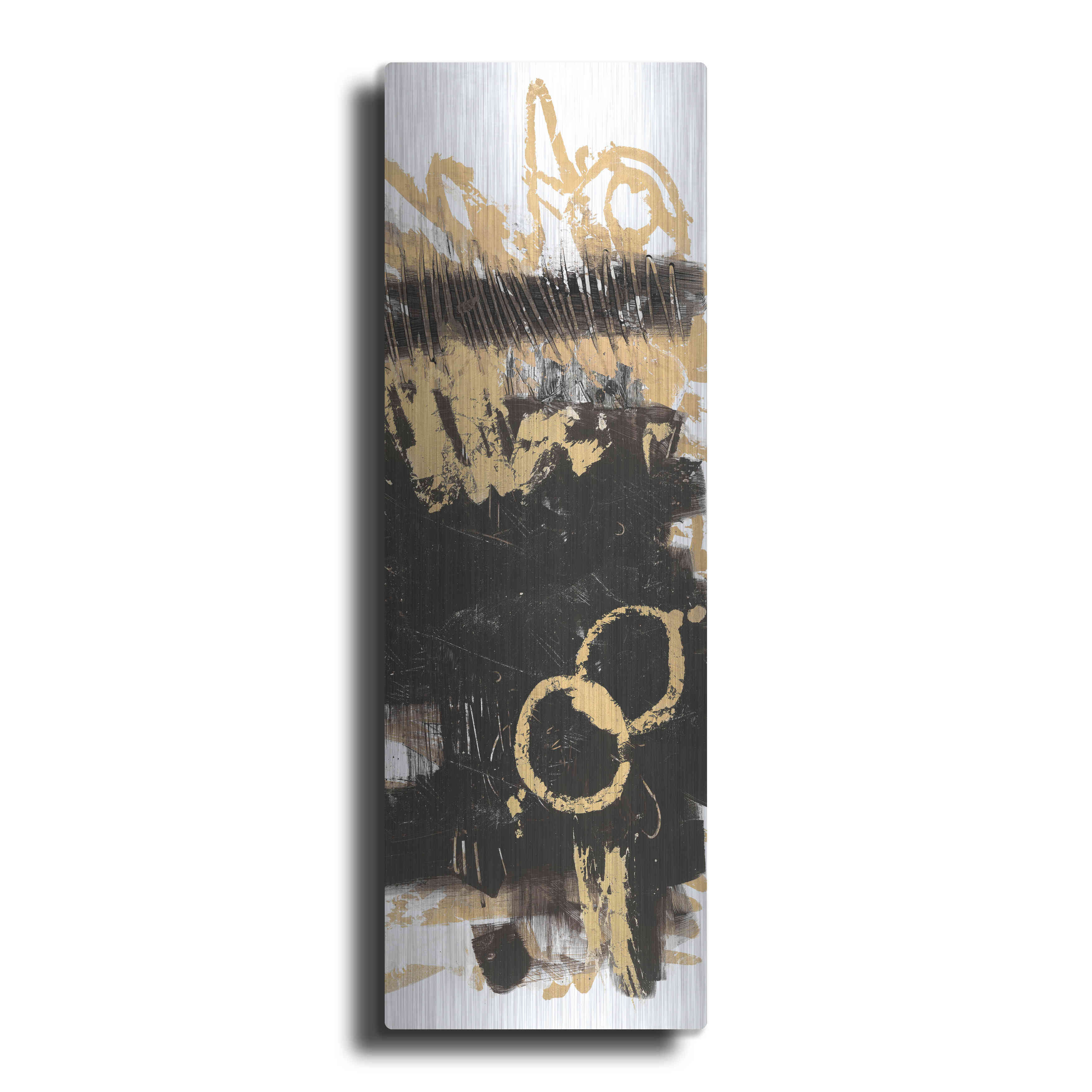 Ivy Bronx " Gold And Black Abstract Panel II " by Mike Schick | Wayfair