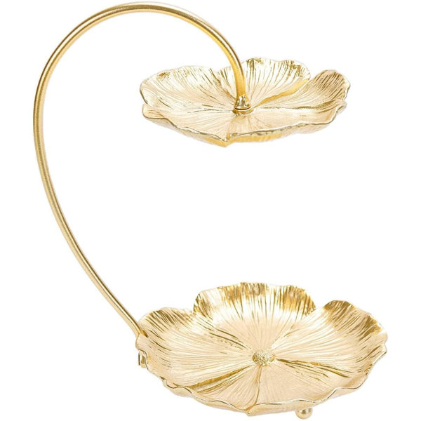 Mercer41 Double-Layer Gold Lotus Leaf Jewelry Tray | Wayfair