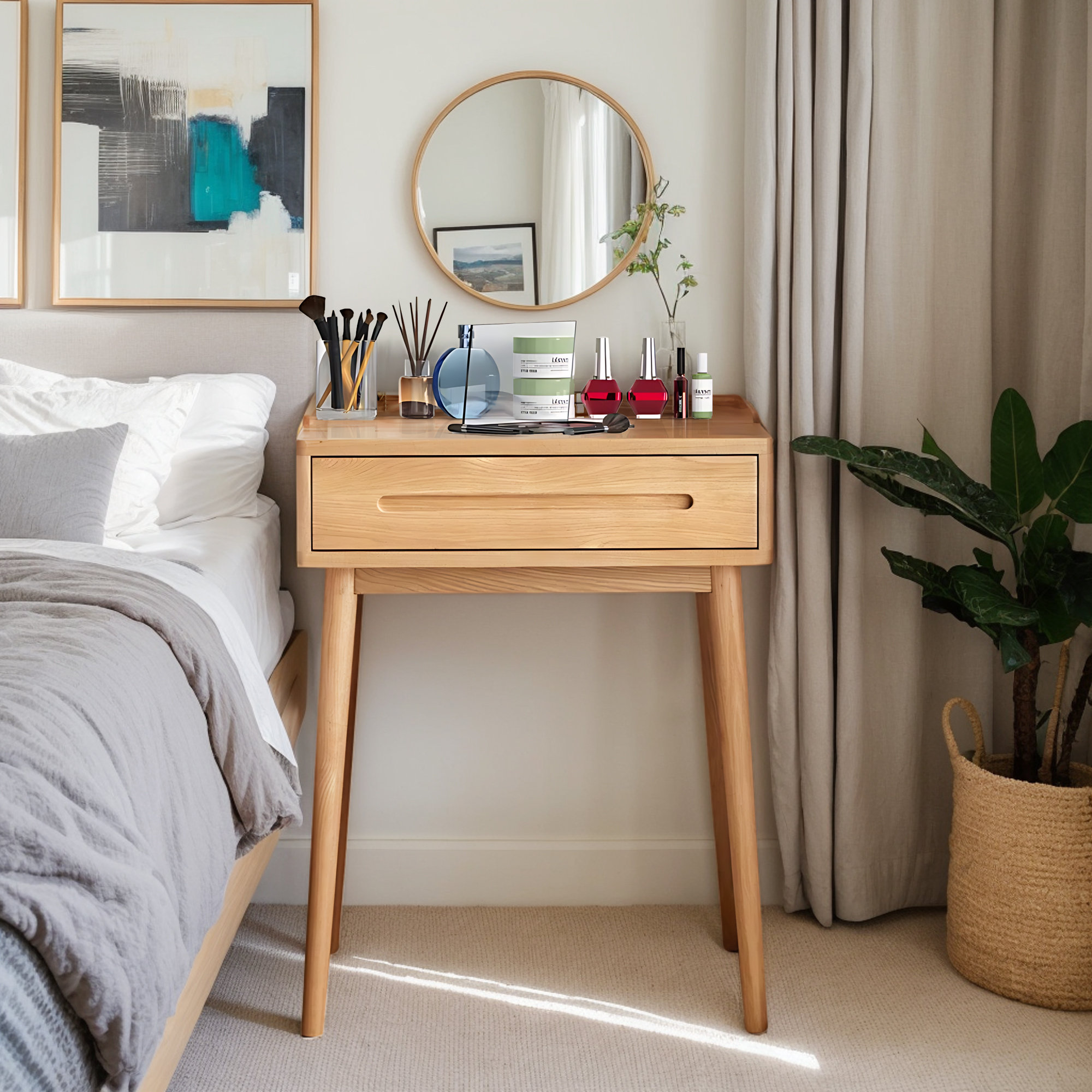 George Oliver Solid Wood Makeup Vanity - Wayfair Canada