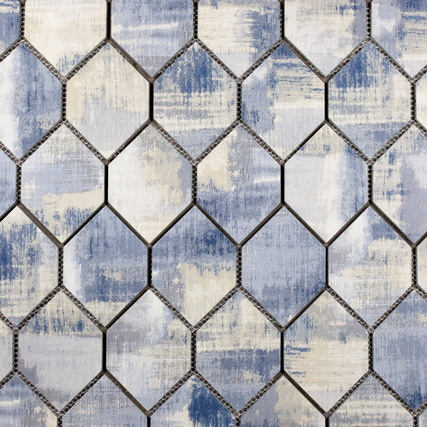 Abolos Modern Farmhouse Honeycomb 4" x 5" Glass Mosaic Tile - Wayfair ...