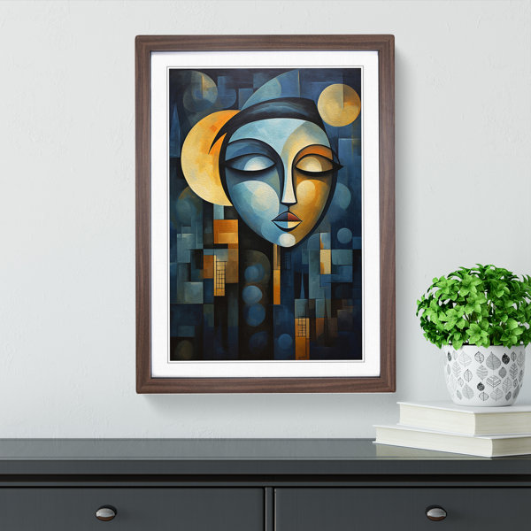 Latitude Vive Moon Cubism - Single Picture Frame Art Prints on Wood ...
