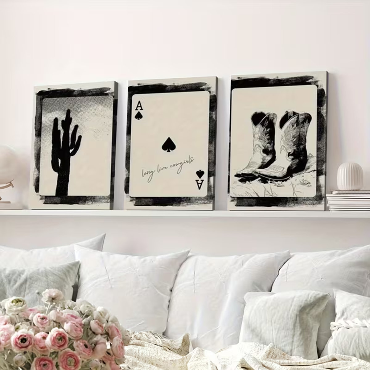 Lily Manor 40*30,3Pcs Framed - King Of Spades, Cactus Theme Canvas Wall ...