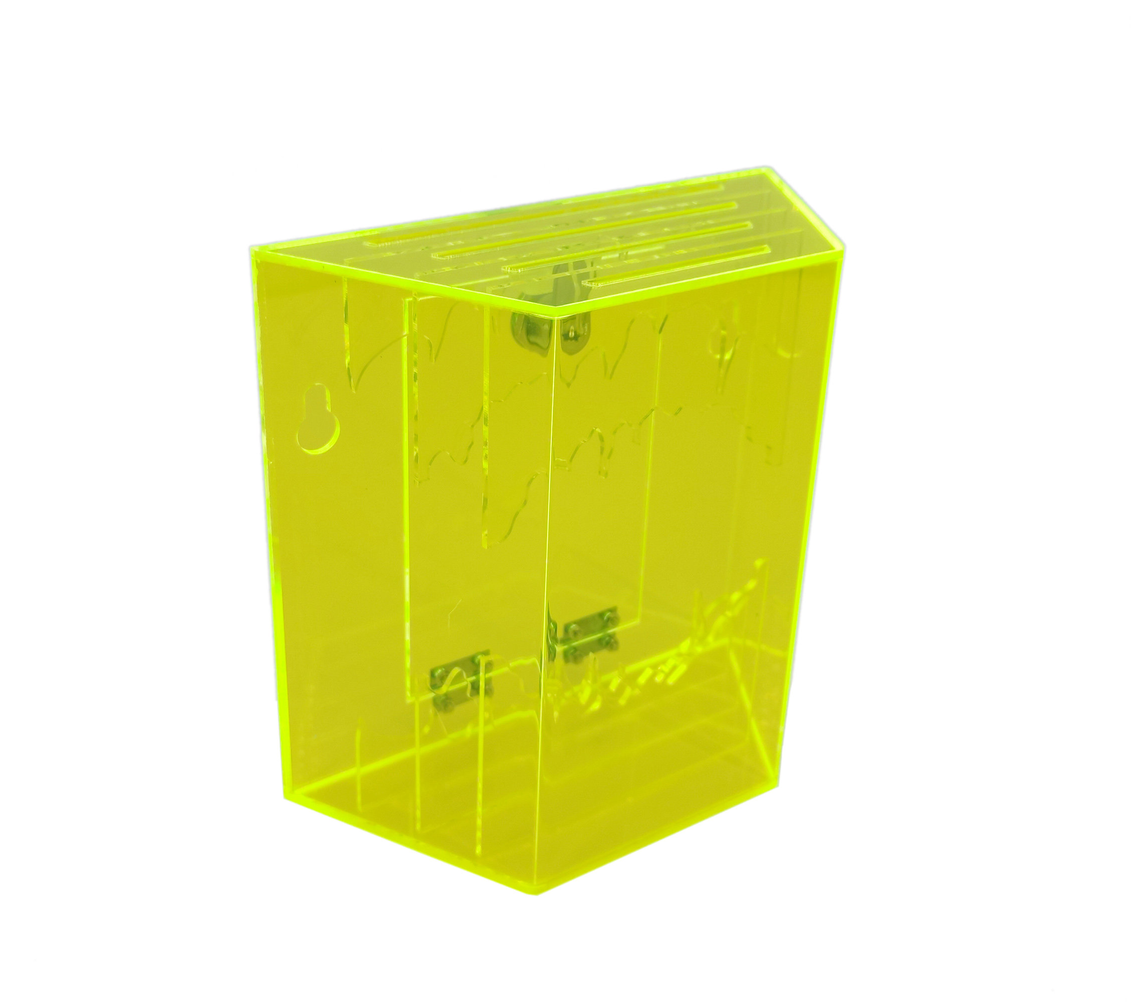 FixtureDisplays Yellow Green Donation Box Plexiglass Acrylic ...