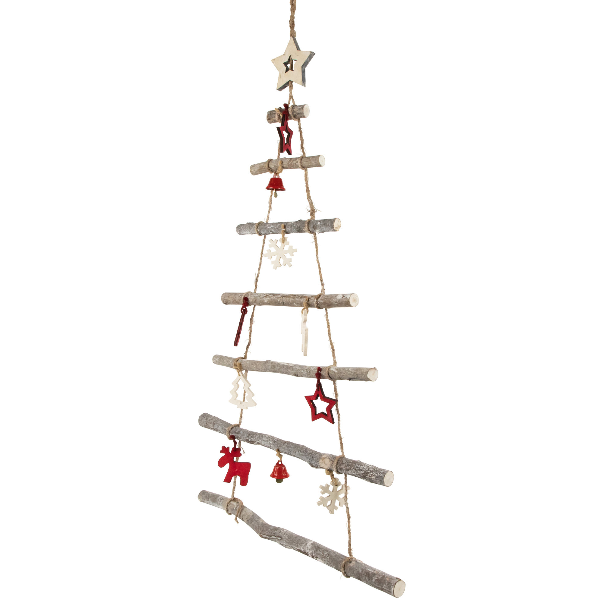 Northlight Seasonal 27" Wood Twig Tree Wall Hanging with Ornaments ...