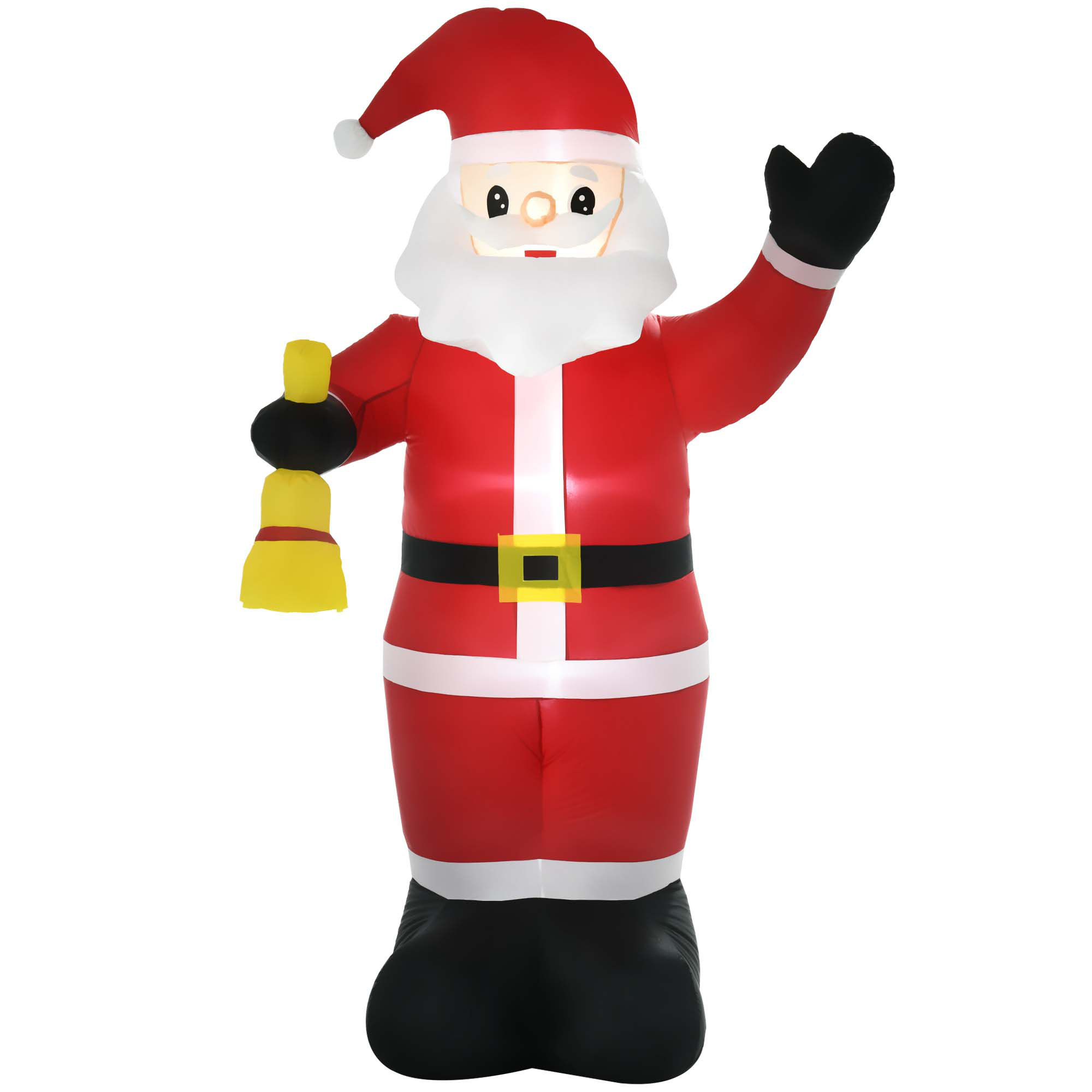 Alcott Hill® Christmas Inflatable Santa Claus Ringing Bell, Outdoor ...