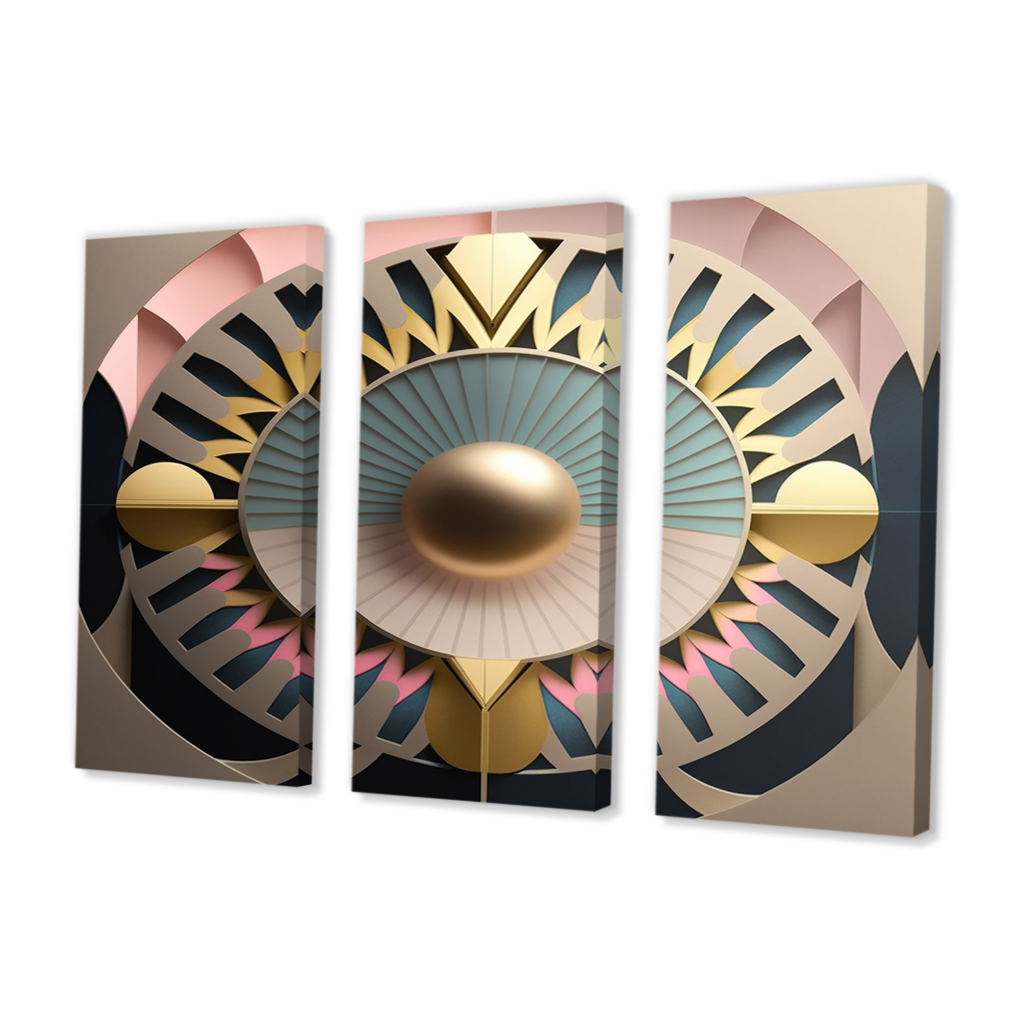 Mercer41 Golden Sphere Geometrics Golden Sphere Geometrics - 3 Piece ...