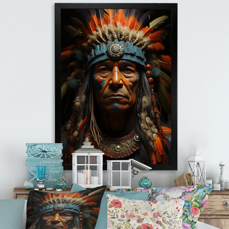 Dakota Fields Nomi " Orange Teal Native American Essence II " | Wayfair