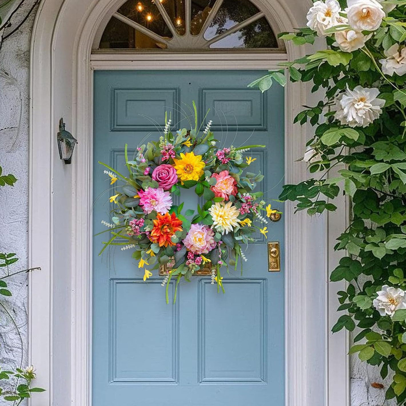 The Holiday Aisle® 24 Inch Floral Wreaths Home Decor for All Seasons ...