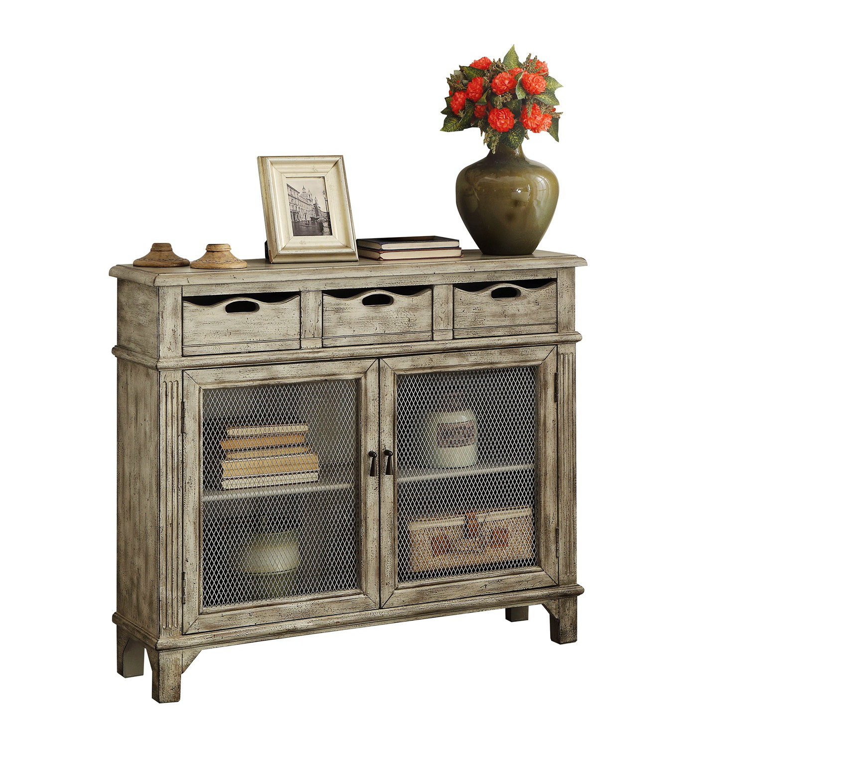 One Allium Way® Rectangular Console Table With 2 Doors And 3 Drawers ...