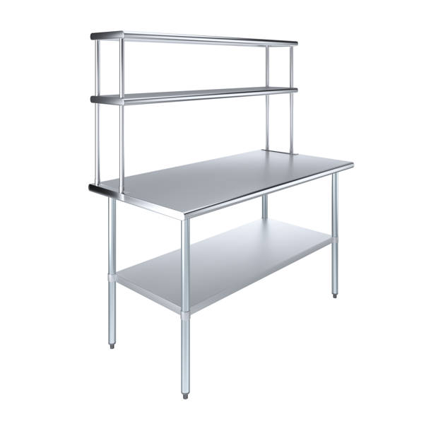 Amgood Stainless Steel Open Base Work Table with Wheels & Reviews | Wayfair
