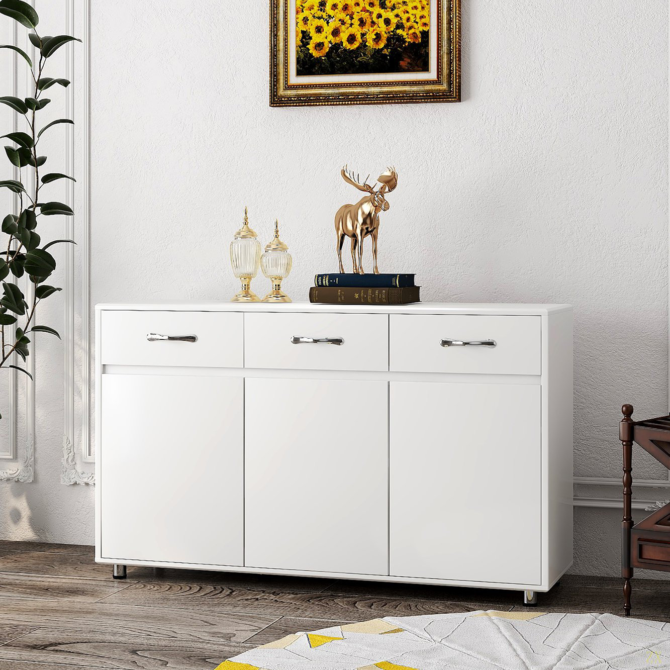 Ebern Designs Three Doors Side Table | Wayfair