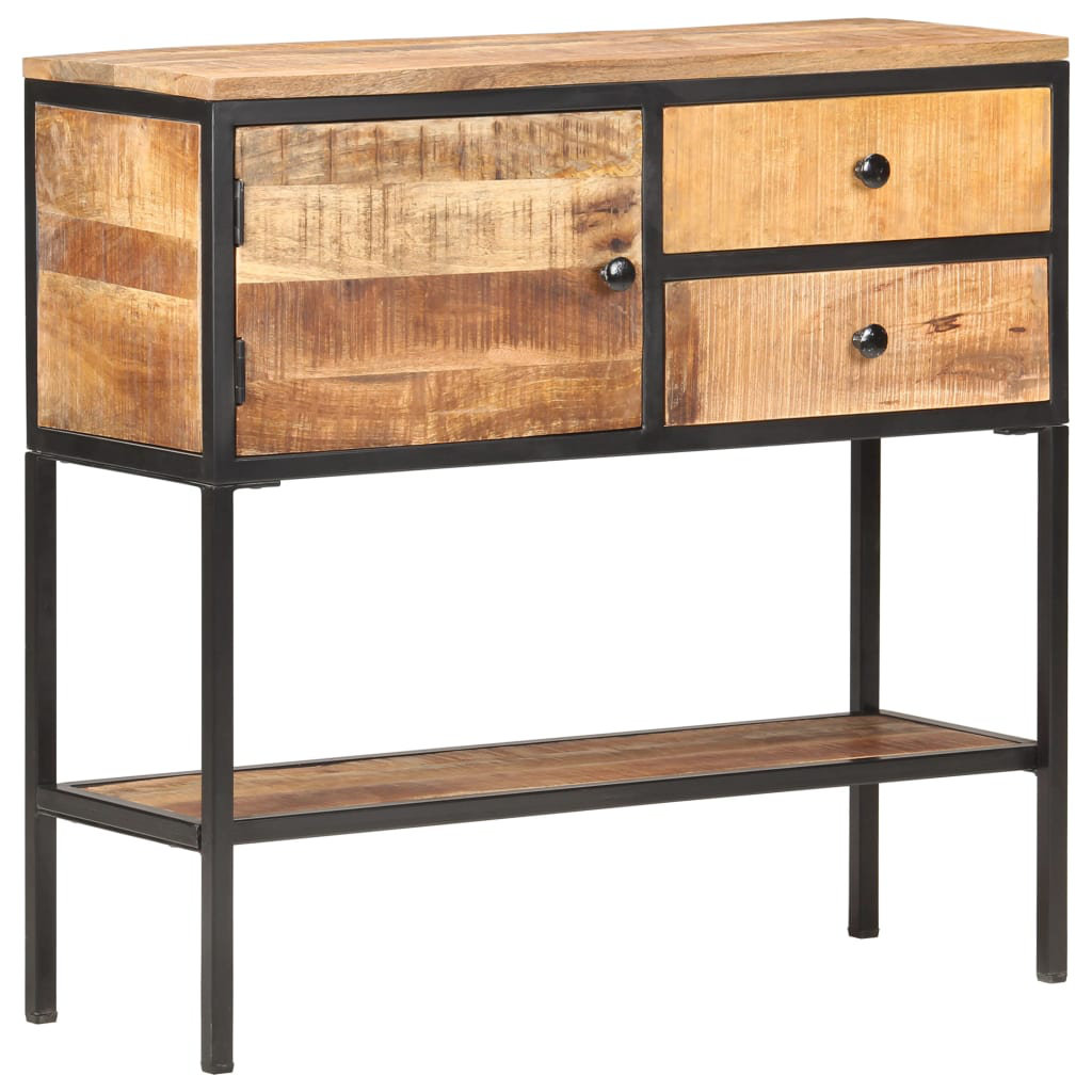17 Stories Rustic Sideboard - 33.5" Rough Mango Wood Storage Cabinet ...