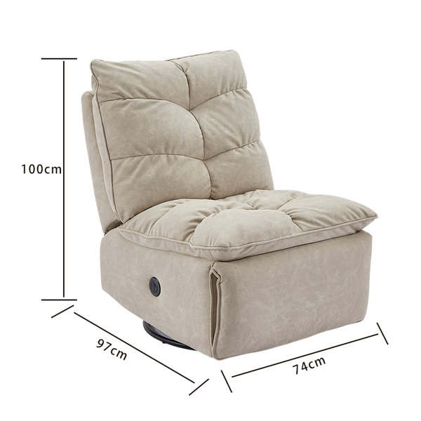 Latitude Run® 29'' Wide 280 Degree Leatheraire Fabric Swivel and Rocker ...