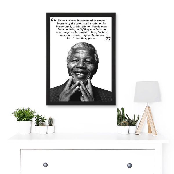 Happy Larry Nelson Mandela No One Is Born Hating Black White Typography ...