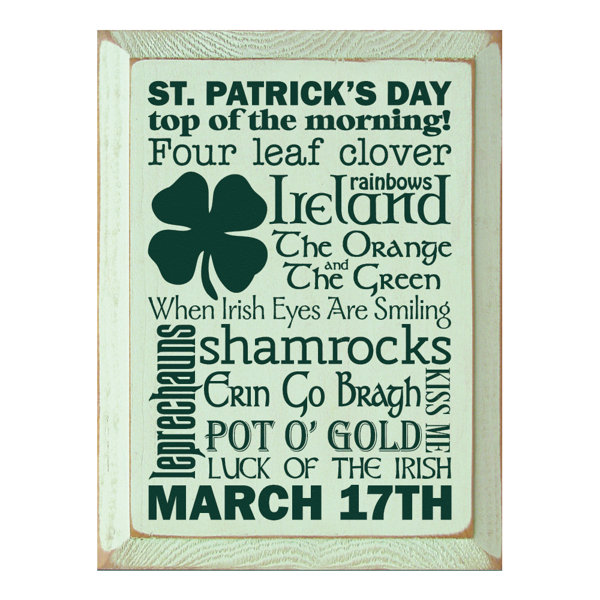 Winston Porter 'St. Patrick's Day Wordle' Textual Art Plaque On Wood ...