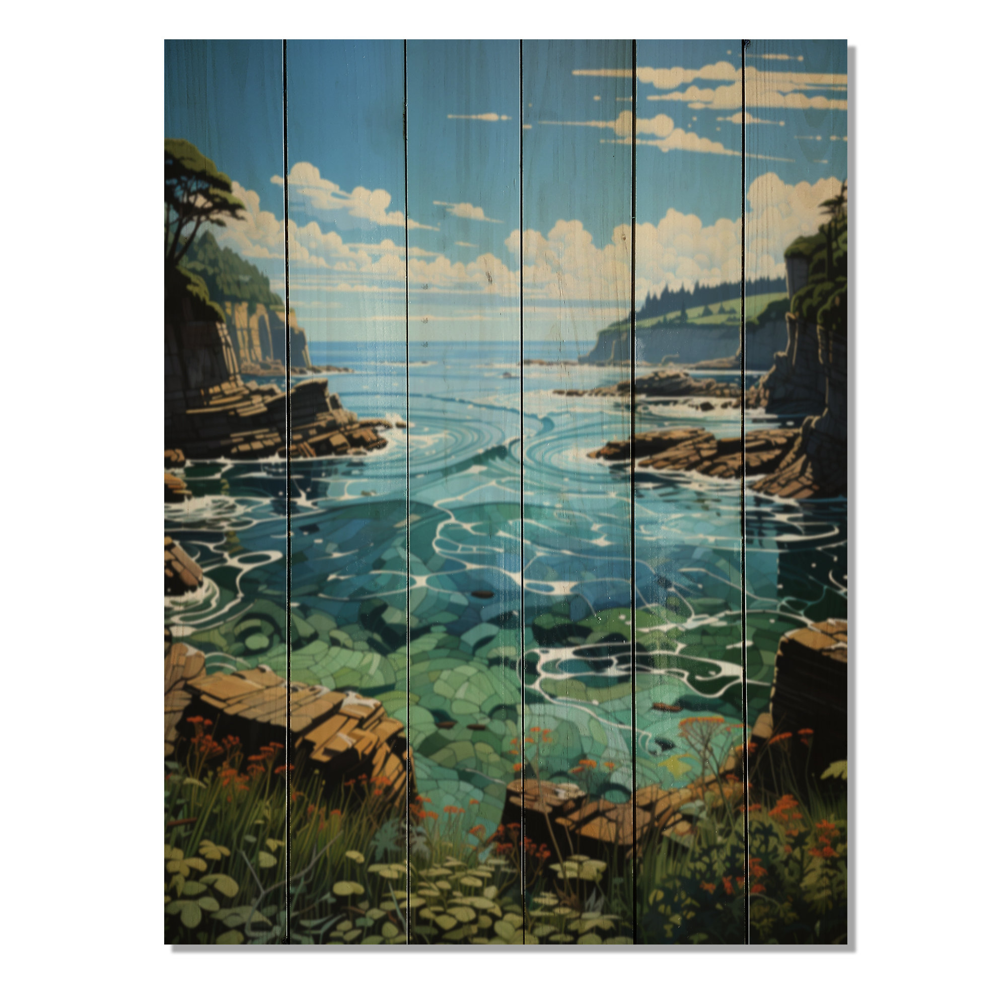 Dovecove Marine Symphony Pastoral I - Unframed Print on Wood | Wayfair