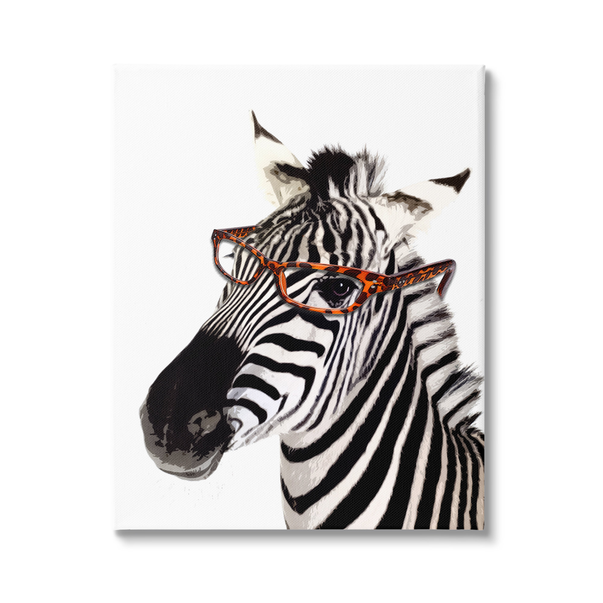 Winston Porter Zebra Wearing Glasses Canvas Wall Art Design By Karen ...