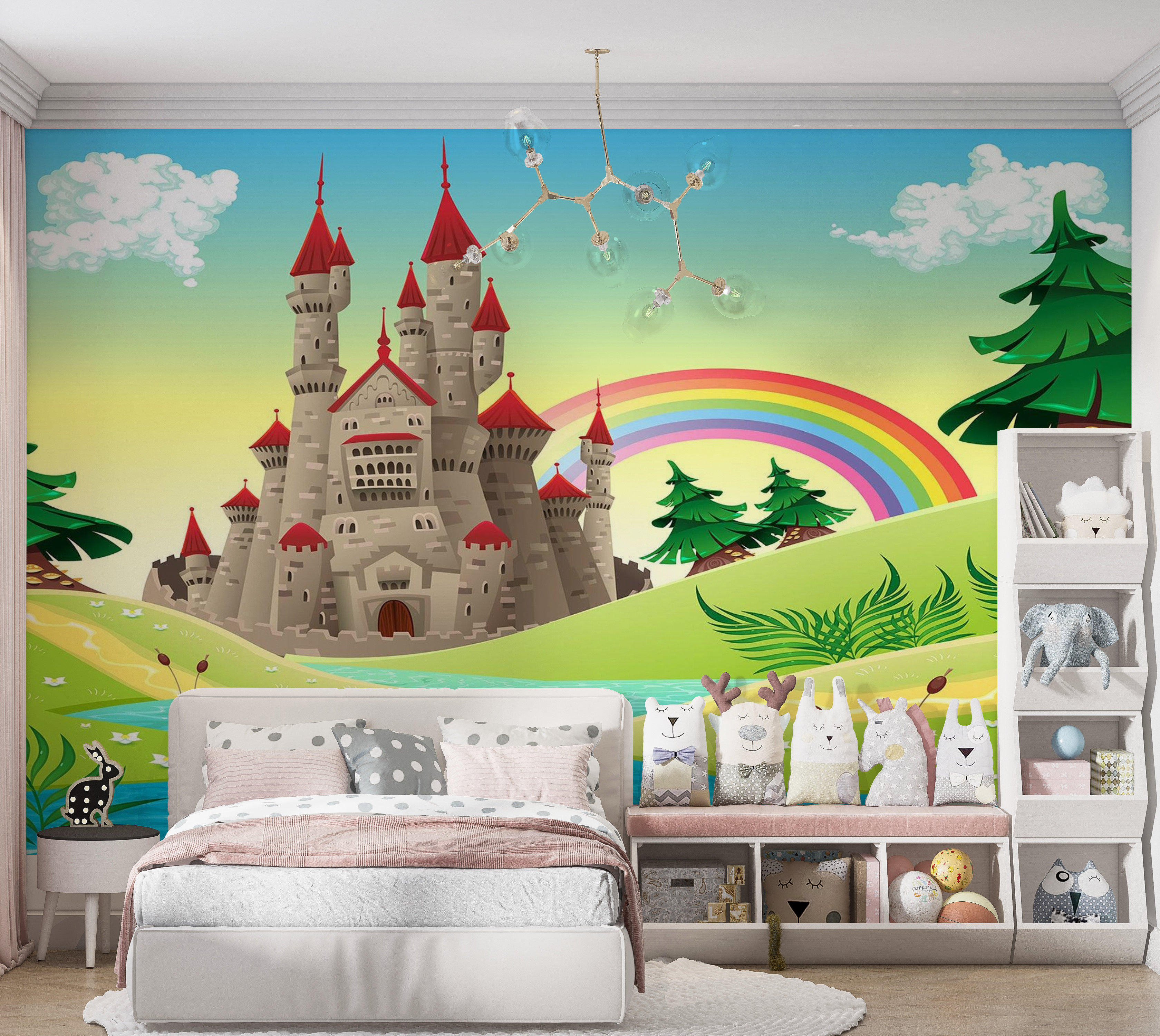 Red Barrel Studio Premium Wallpaper Wall Mural - Fairytale Castle ...