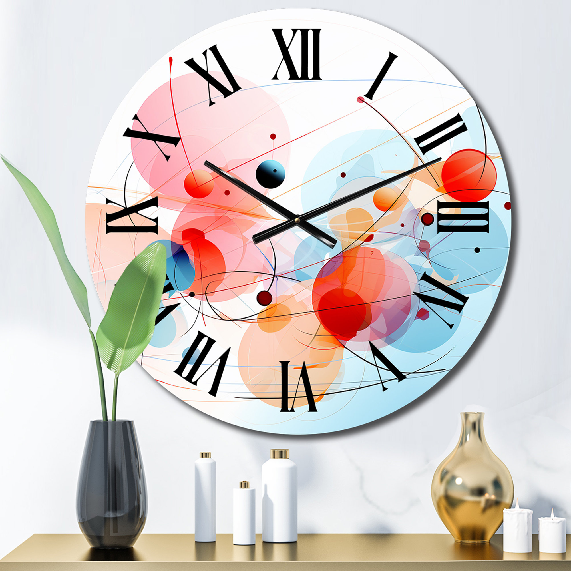 Design Art Geometric Circlular Minimalism - Modern Geometric Wall Clock ...